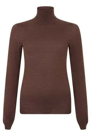 MAISON MARGIELA Turtleneck Sweater In Wool-silk Blend - Brown