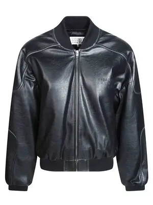 MAISON MARGIELA Bomber Jacket With Skin-inspired Finish - Nero