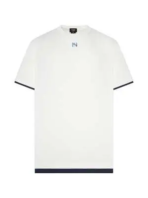 Fendi Oversized Crew Neck T-shirt With Snap-button Side Slits And Embroidered Ff Logo - Bianco