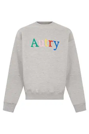 AUTRY Embroidered Logo Sweatshirt - Heather Grey