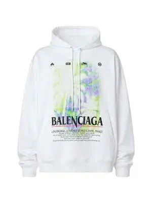Balenciaga Graphic Print Hoodie - White