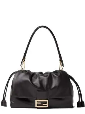 Fendi Fendi Mini Lamb Leather Shoulder & Crossbody Bag Nero