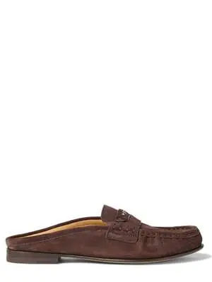 Fendi Leather Logo Band Sandal With Hand-stitched Detailing