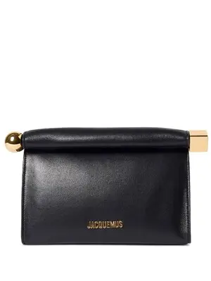 Jacquemus Le Sac Rond Carre Leather Clutch - Black