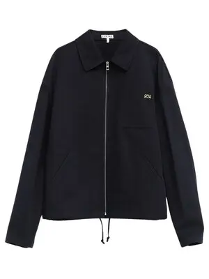 Loewe Zip-up Logo Embroidered Jacket - Blue