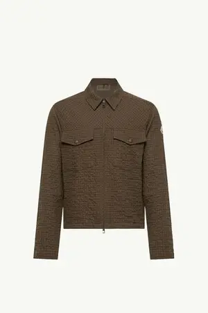 Moncler Micro Madras Flannel Shirt Jacket - Brown