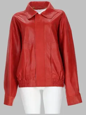 ALYSI Alesi Leather Bomber Jacket