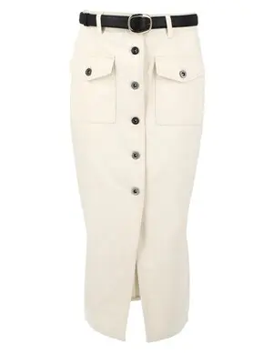 SELF-PORTRAIT Midi Skirt With Button Details