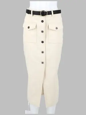 SELF-PORTRAIT Midi Skirt With Button Details