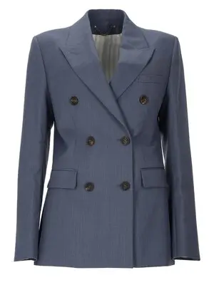 GOLDEN GOOSE Baby Blue Double Breasted Blazer