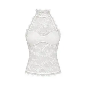 OW Selah Lace Halter Top - White