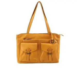 LLOYD BAKER Violetta Washed Leather Shopper Bag - Yellow