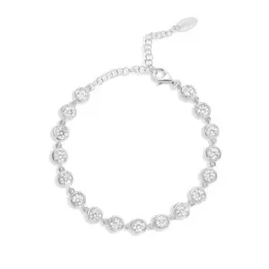 SHYMI Round Cubic Zirconia Tennis Bracelet In Sterling With Gold Plating - Silver