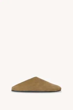THE ROW Hudson Suede And Shearling Slide - Military