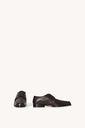 THE ROW Nino Derby Shoe - Deep Brown