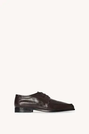THE ROW Nino Derby Shoe - Deep Brown