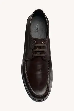 THE ROW Nino Derby Shoe - Deep Brown