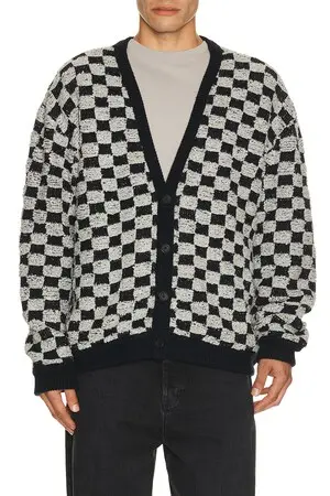 ISA BOULDER Checkerboard Knit Cardigan