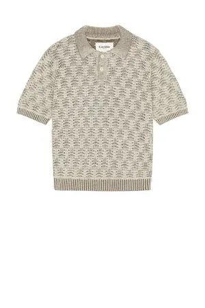 CORRIDOR Cable Lace Polo In Grey