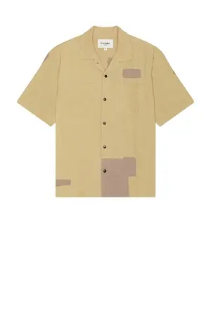 CORRIDOR Patchwork Short Sleeve Shirt In Cream