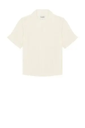 CORRIDOR Double Cloth Short Sleeve Shirt In Cream