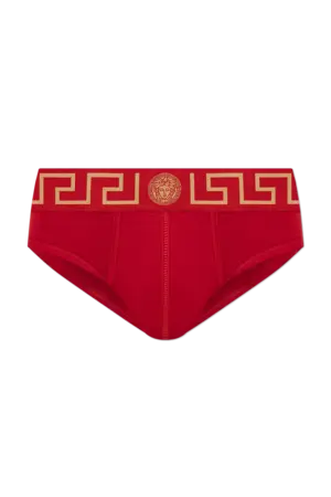 Versace Cotton Briefs With Logo - Red