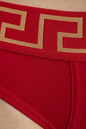 Versace Cotton Briefs With Logo - Red