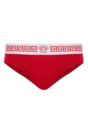 Versace Cotton Briefs With Logo - Red