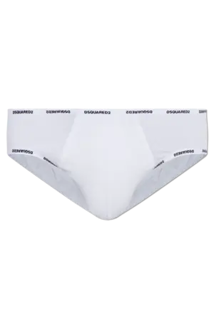 Dsquared2 Cotton Briefs With Logo - White
