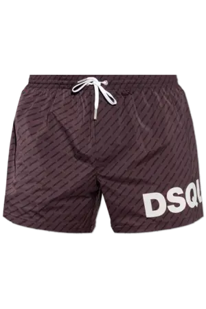 Dsquared2 Monogram Swim Shorts - Burgundy
