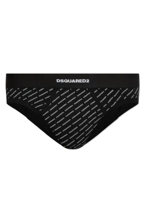 Dsquared2 Cotton Briefs With Monogram - Black
