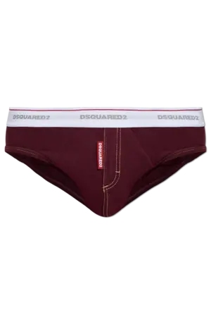 Dsquared2 Cotton Briefs With Logo - Burgundy