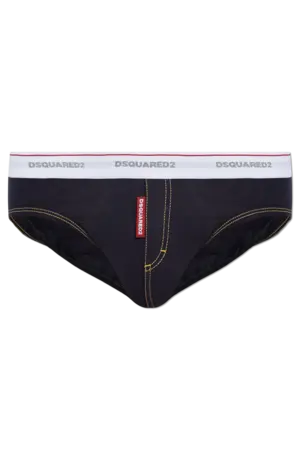 Dsquared2 Cotton Briefs With Logo - Navy Blue