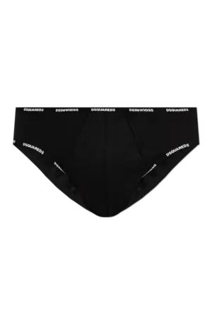 Dsquared2 Cotton Briefs With Logo - Black