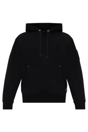 Moose Knuckles Cotton Hoodie With Metal Embellishments - Black