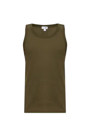MAISON MARGIELA Sleeveless Waffle Knit Tank Top - Green
