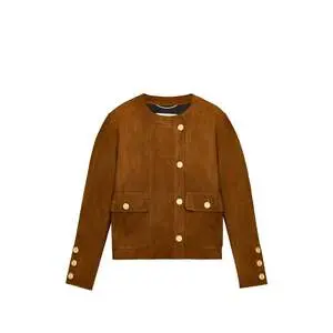 SAINT LAURENT SAINT LAURENT Suede Jacket With Cassandre Medallion Buttons