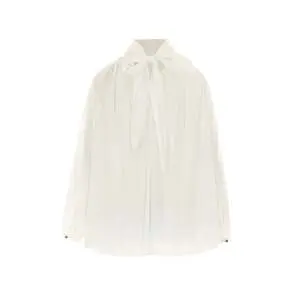 Max Mara Silk Blend Bow Detail Turtleneck Shirt - White