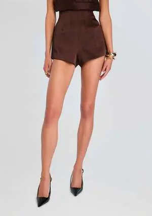Retrofete Retrofête Marie High-Waisted Shorts Tobacco