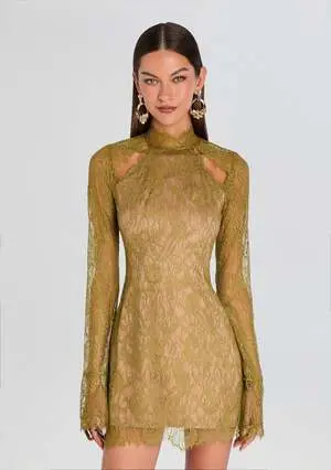 Retrofete Gilana Lace Mini Dress - Basil