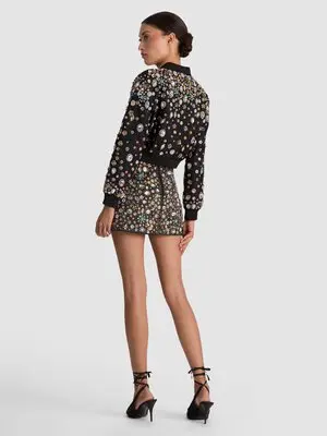 Alice + Olivia Jackie Embellished Bomber Jacket