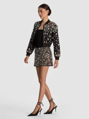 Alice + Olivia Jackie Embellished Bomber Jacket