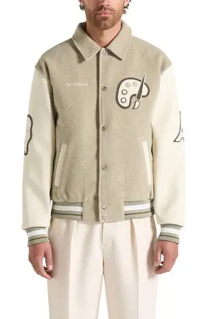 Manière De Voir Le Galerie Varsity Jacket With Patchwork Embroidery