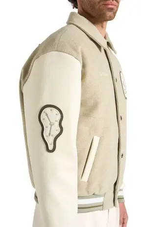 Manière De Voir Le Galerie Varsity Jacket With Patchwork Embroidery