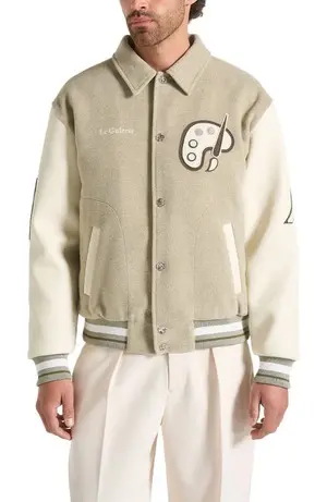 Manière De Voir Le Galerie Varsity Jacket With Patchwork Embroidery
