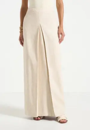 Manière De Voir Regine Linen A-line Maxi Skirt - Natural