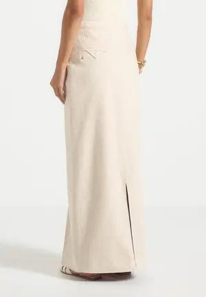 Manière De Voir Regine Linen A-line Maxi Skirt - Natural