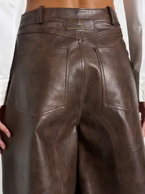 Manière De Voir Hazel Vintage Leather Wrapover Bermuda Shorts