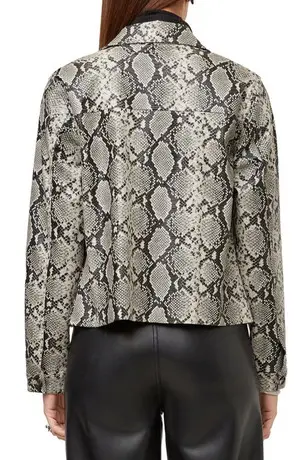 Fifteen Twenty Victoria Snakeskin Faux Leather Cropped Jacket