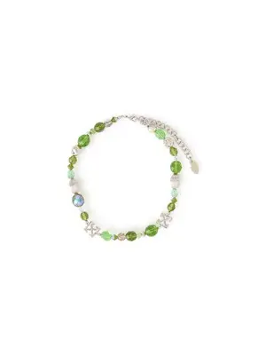 Off-White Arrow Charm Mixed Bead Choker In Green